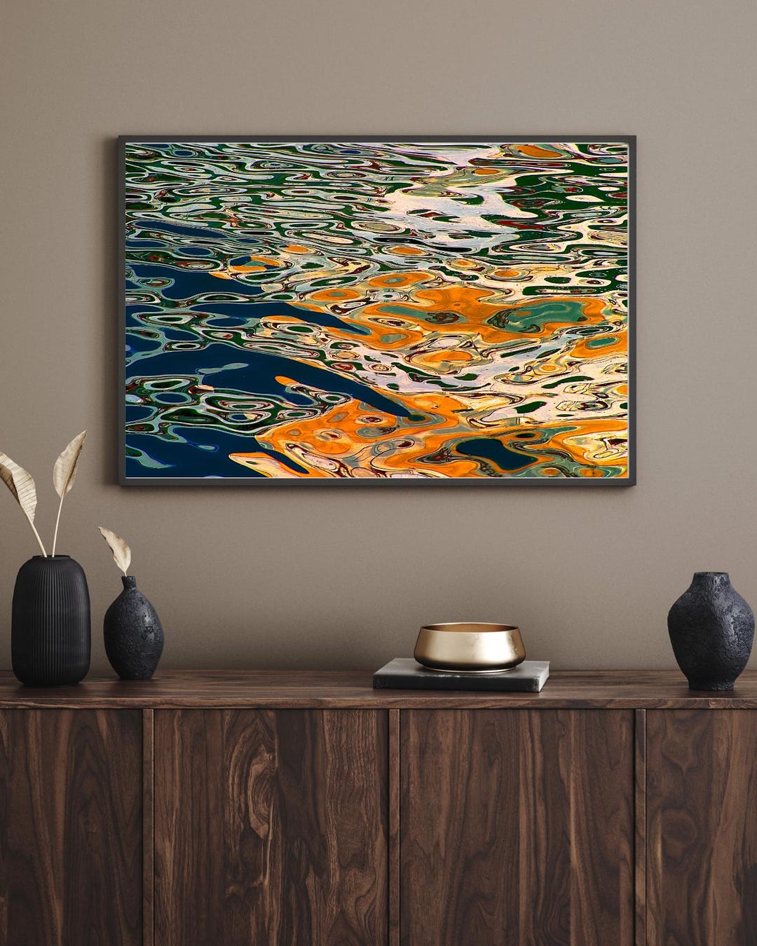 Environmental Art - Diesel Sea Pollution & Sunset Colors, Wall Decor ...