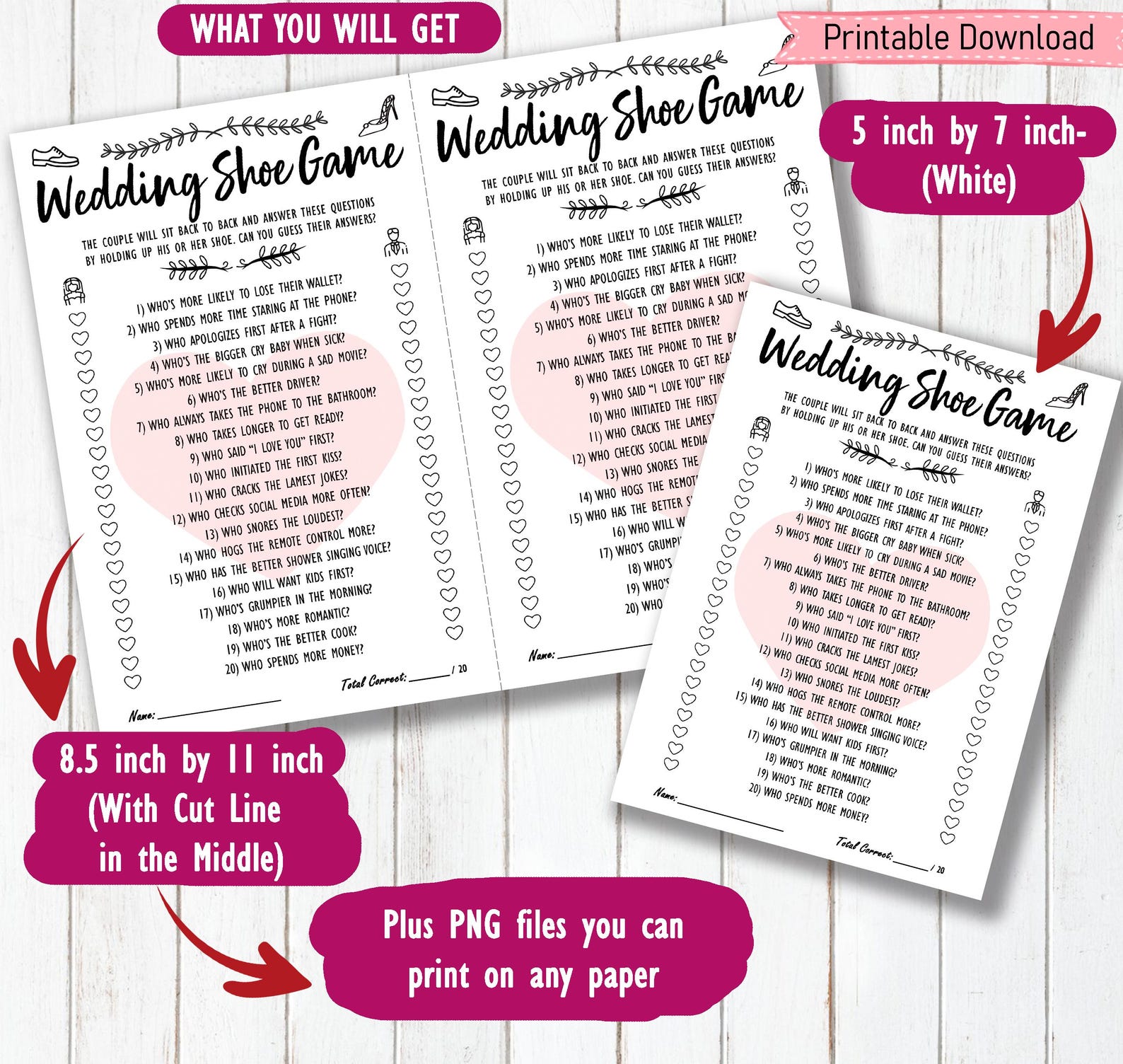 Wedding Shoe Game | Bridal Shower Shoe Game EDITABLE, Fun Couples ...