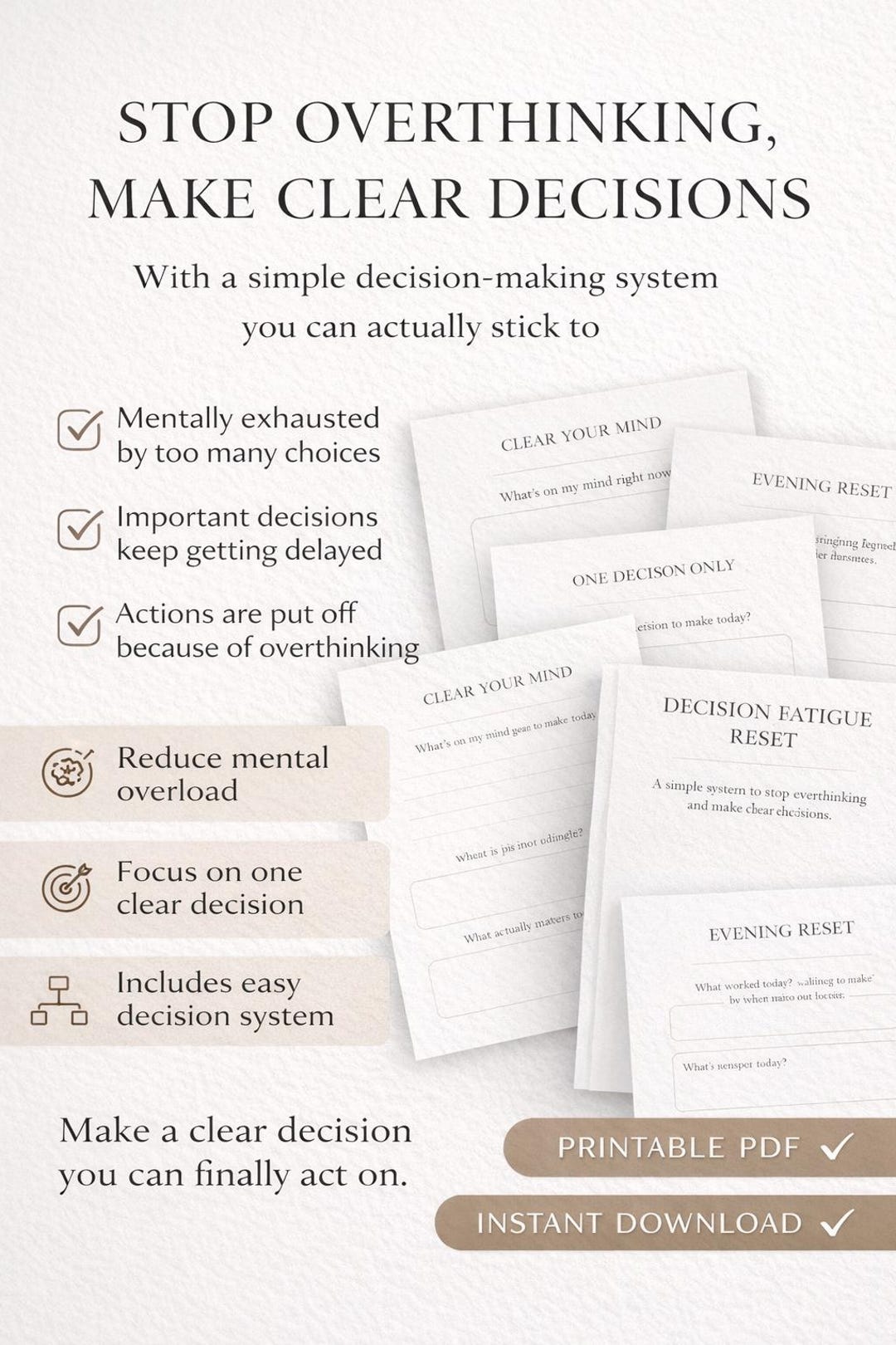 Decision Fatigue Reset Planner | Stop Overthinking & Make Clear ...