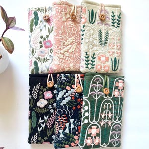 Floral Embroidery Fabric iPhone Sleeve/ iPhone Case for Iphones. Sleeve ...