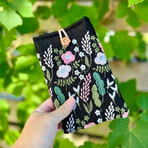 Floral Embroidery Fabric iPhone Sleeve/ iPhone Case for Iphones. Sleeve ...