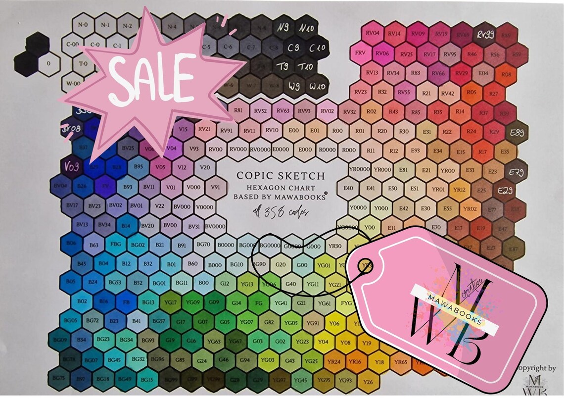 Copic Sketch Hex Chart for ALL 358 Markers | PDF Download - Etsy