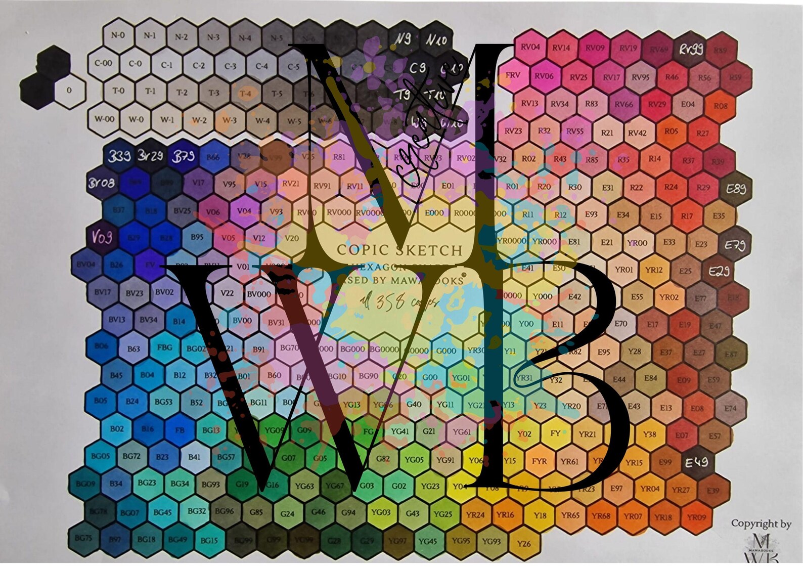 Copic Sketch Hex Chart for ALL 358 Markers | PDF Download - Etsy