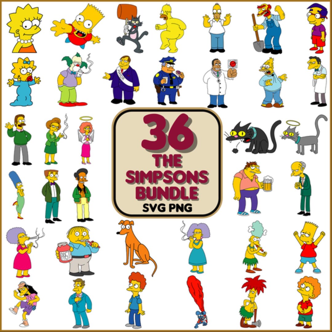The Simpsons SVG Bundle Clipart, Svg File for Cricut, Digital Downloads ...