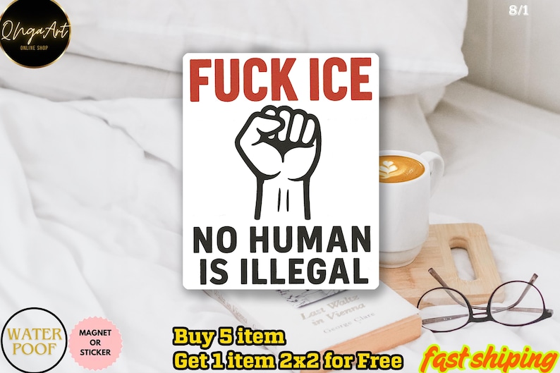 Fuck ICE Sticker/car Magnet, Anti Trump Sticker, Social Justice Apparel ...