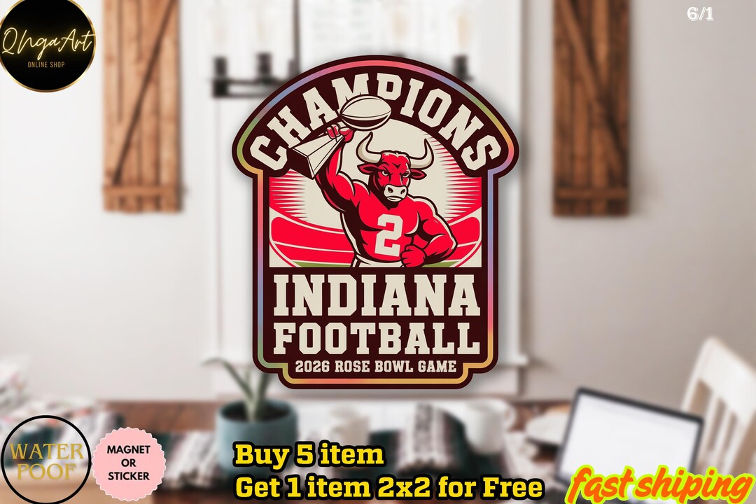 Indiana Hoosiers 2026 Rose Bowl vintage bison mascotte autocollant ...