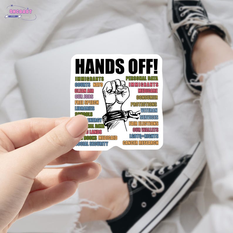 Hands off Protest Anti Trump Sticker/car Magnet, Political Activism ...
