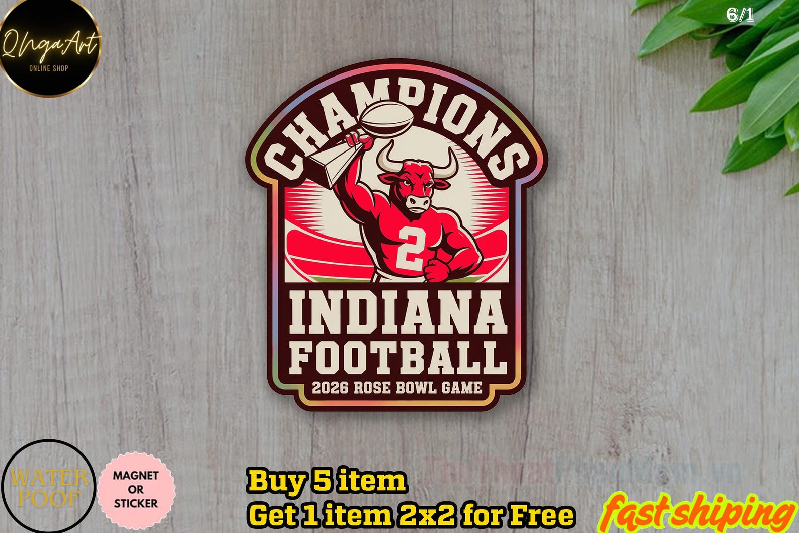 Indiana Hoosiers 2026 Rose Bowl vintage bison mascotte autocollant ...