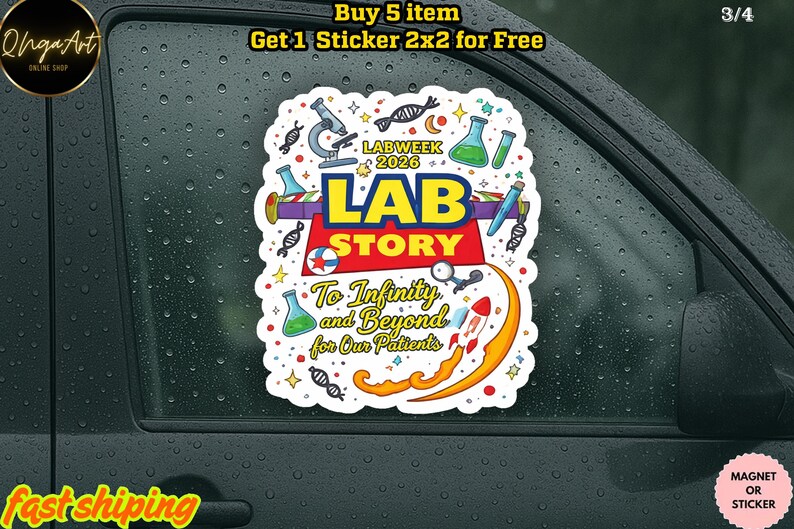 Lab Week 2026 Sticker, Toy Story Science Decal, Gift for Lab Tech ...