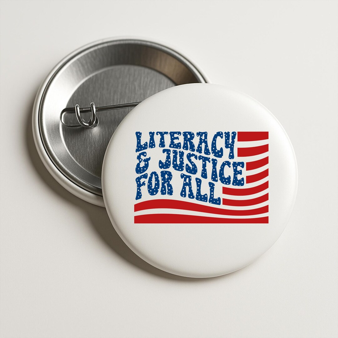 Liberty and Justice for All Human Rights Pin Button in 3 Sizes, 4th of ...