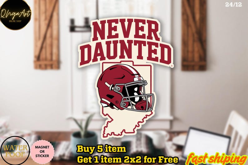 Indiana Football Helmet Sticker | Crimson Red Splatter Distressed Decal ...