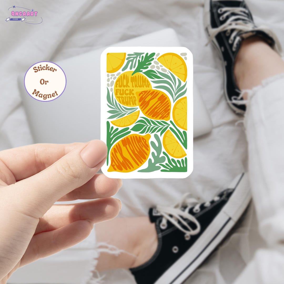 Boho Lemon Fck Trump Anti Trump Sticker/car Magnet, Subtle F Trump ...