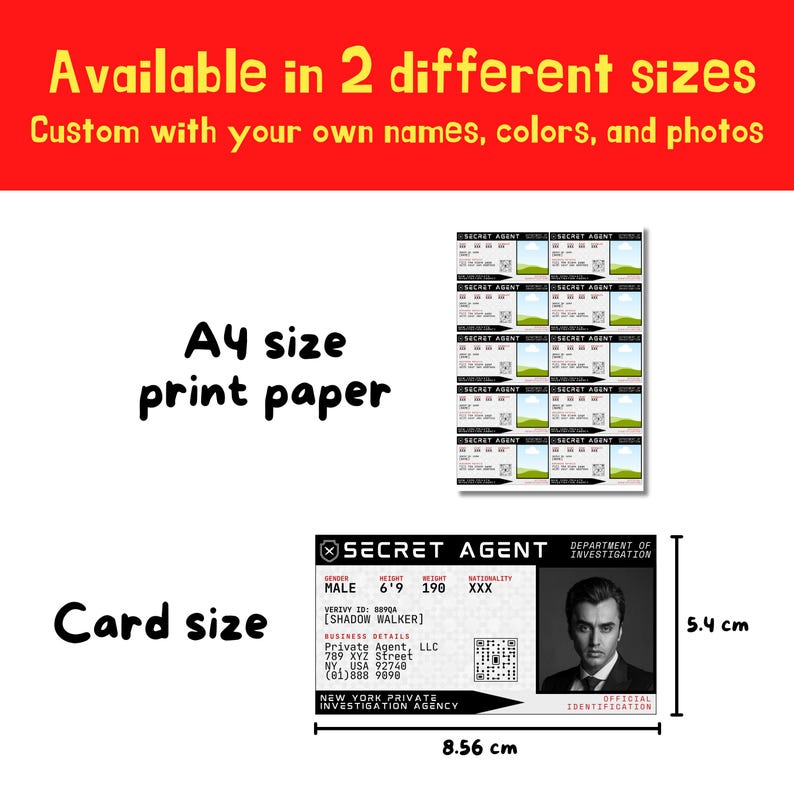 Detective Editable Badge Spy Printable Template Birthday Party Card ...