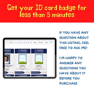 Kids Secret Agent Printable ID Card Pretend Play Detective Badge Top ...