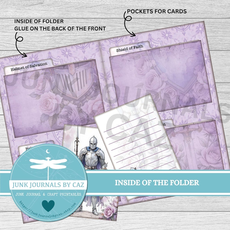 Junk Journal Armor of God Folder and Cards, Scripture Folder, Printable ...