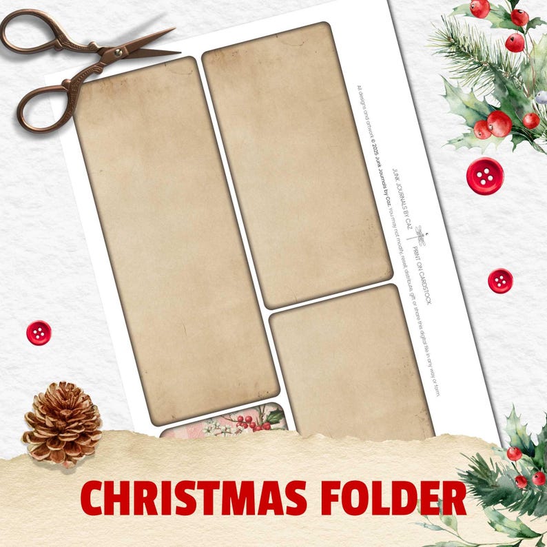 Christmas Junk Journal: Layered Folder With Pockets (digital Download ...