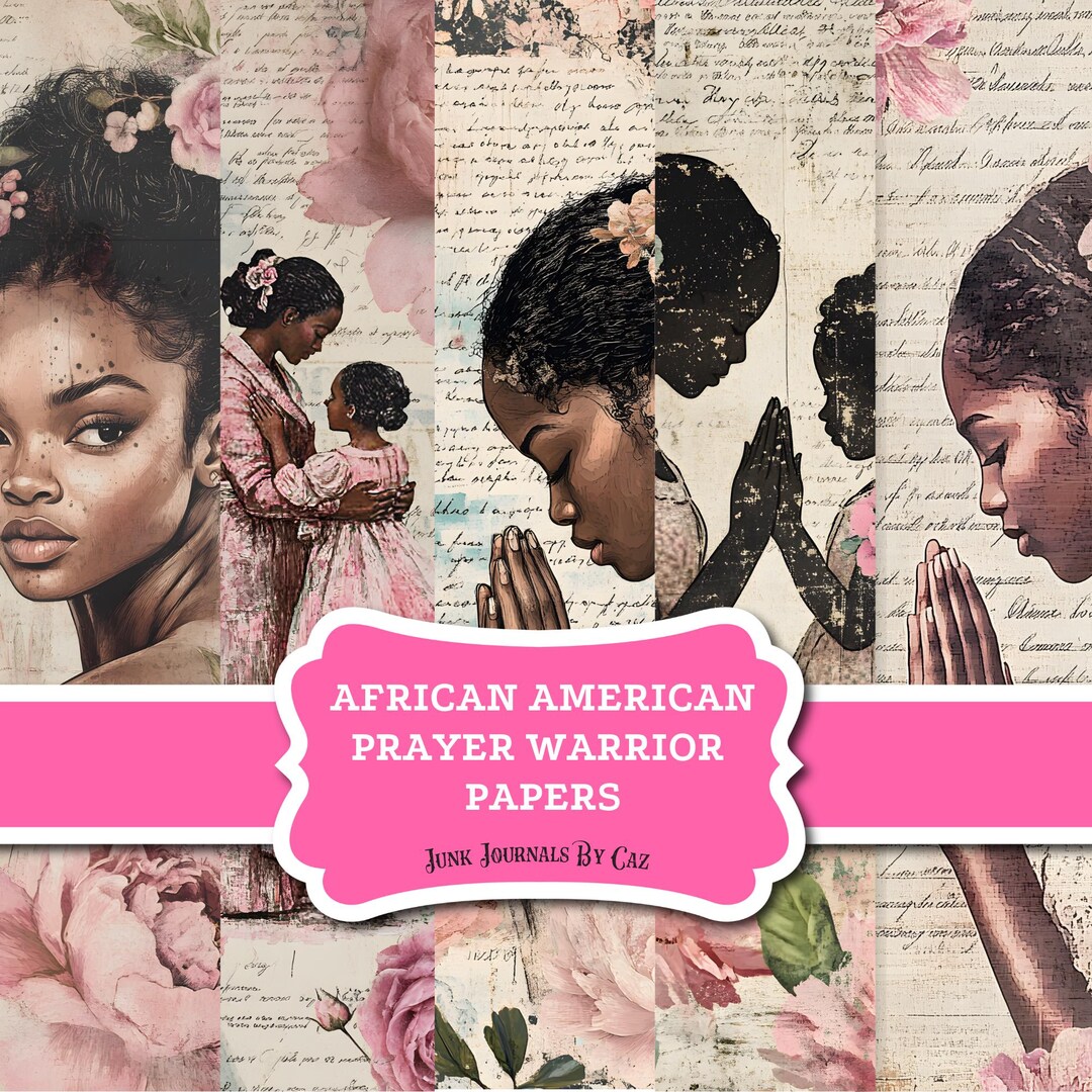 Prayer Junk Journal Digital Paper, African American Prayer Paper ...
