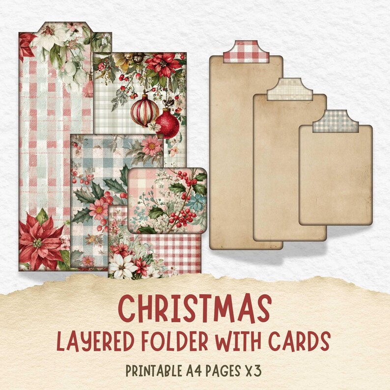 Christmas Junk Journal: Layered Folder With Pockets (digital Download ...