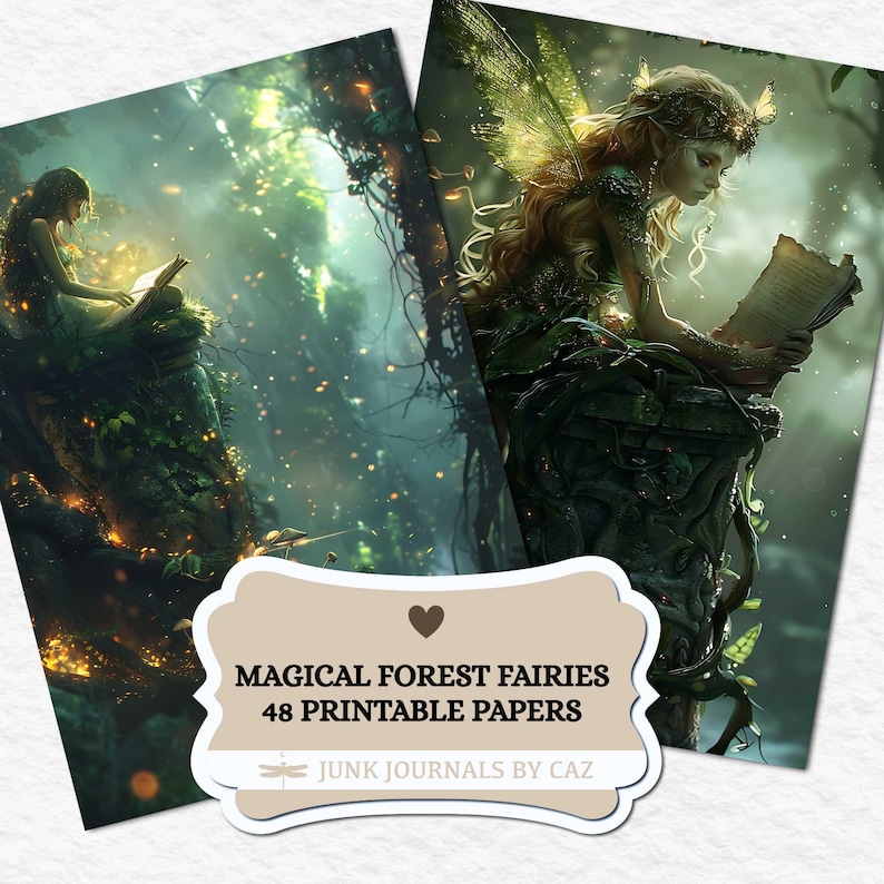 Magical Forest Fairy Printable Digital Download | Junk Journal Paper ...