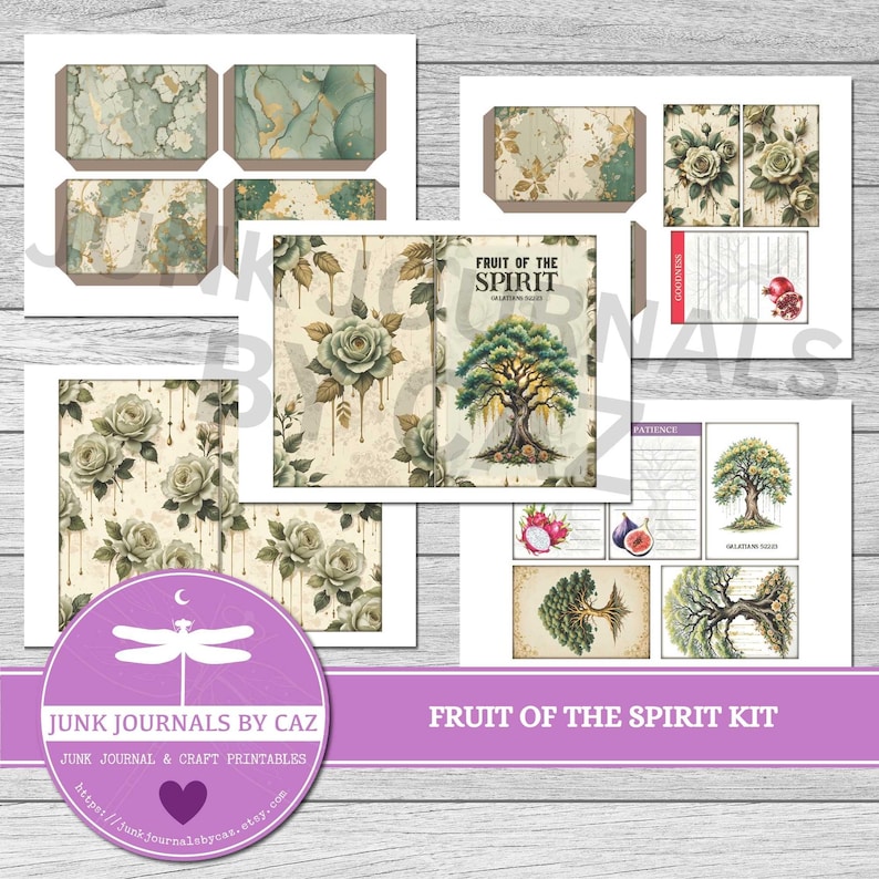 Fruit of the Spirit Junk Journal Devotional Kit, Scripture Folder ...