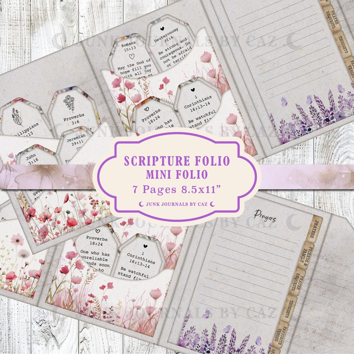 Scripture Mini Kit, Printable Junk Journal Ephemera, Faith, Prayer ...