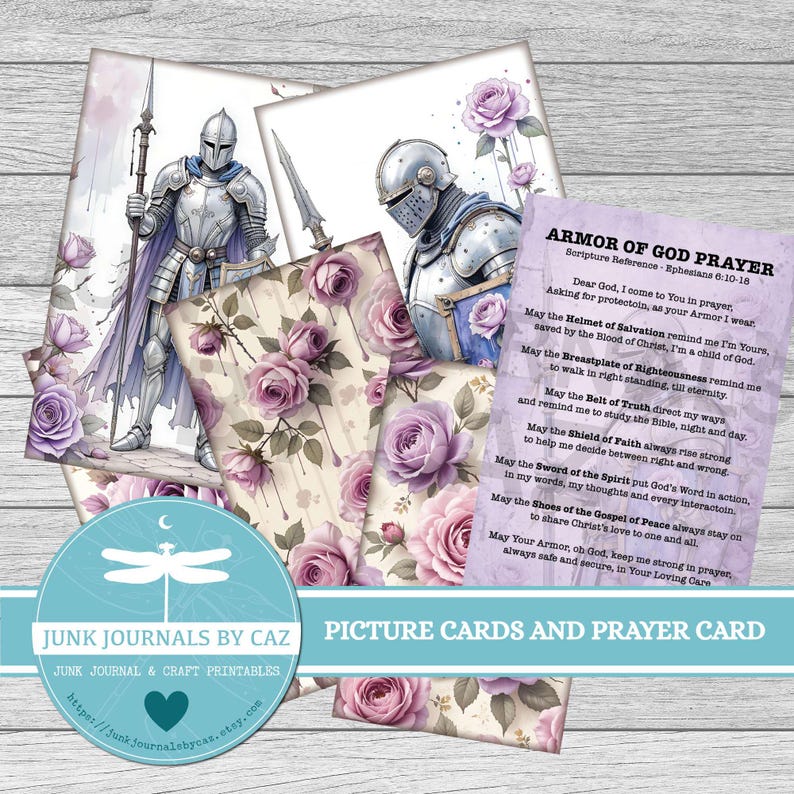 Junk Journal Armor of God Folder and Cards, Scripture Folder, Printable ...