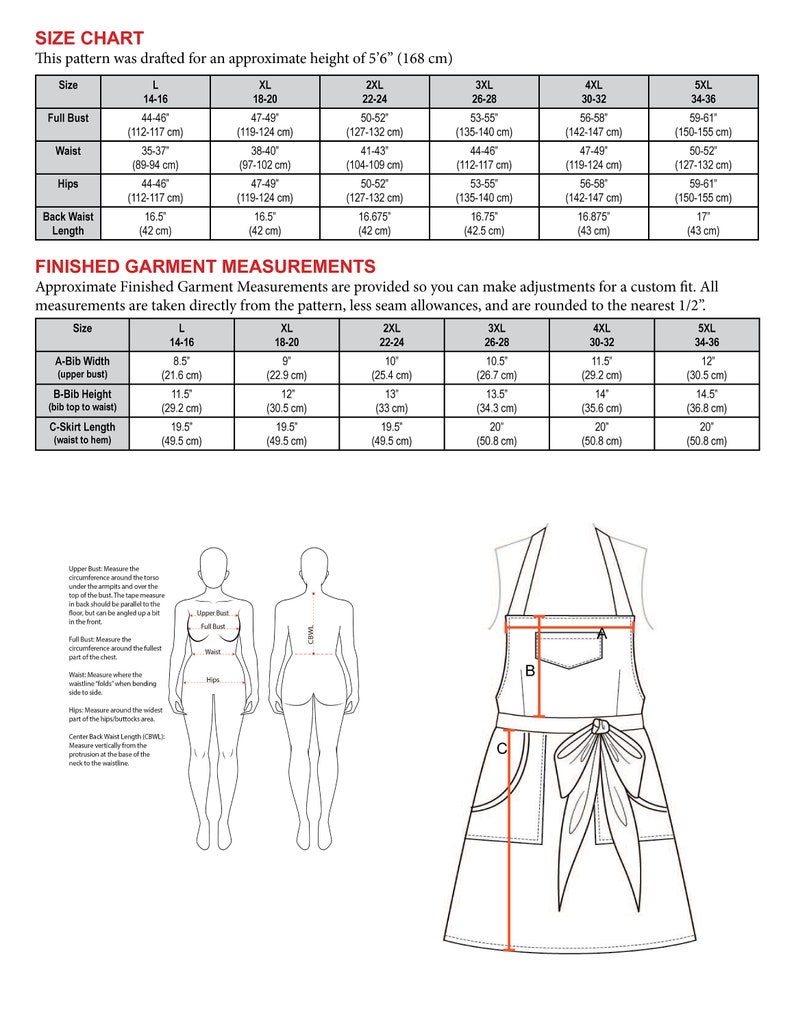 Plus Size Curvy Apron Sewing Pattern PDF Women's Full and Half - the ...