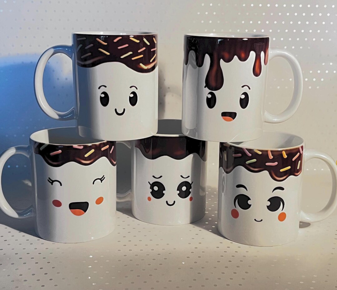 Kawaii Mug With a Smile and Chocolate Icing. A Charming Gift for a ...