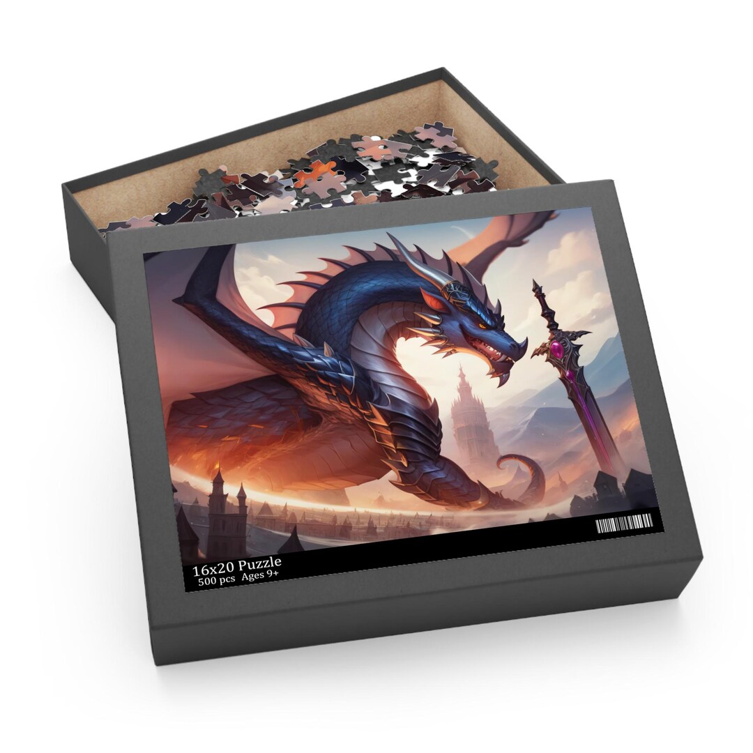 Jigsaw Puzzle, Black Dragon, Magic Sword, Anime, Fantasy, 120, 252, 500 ...