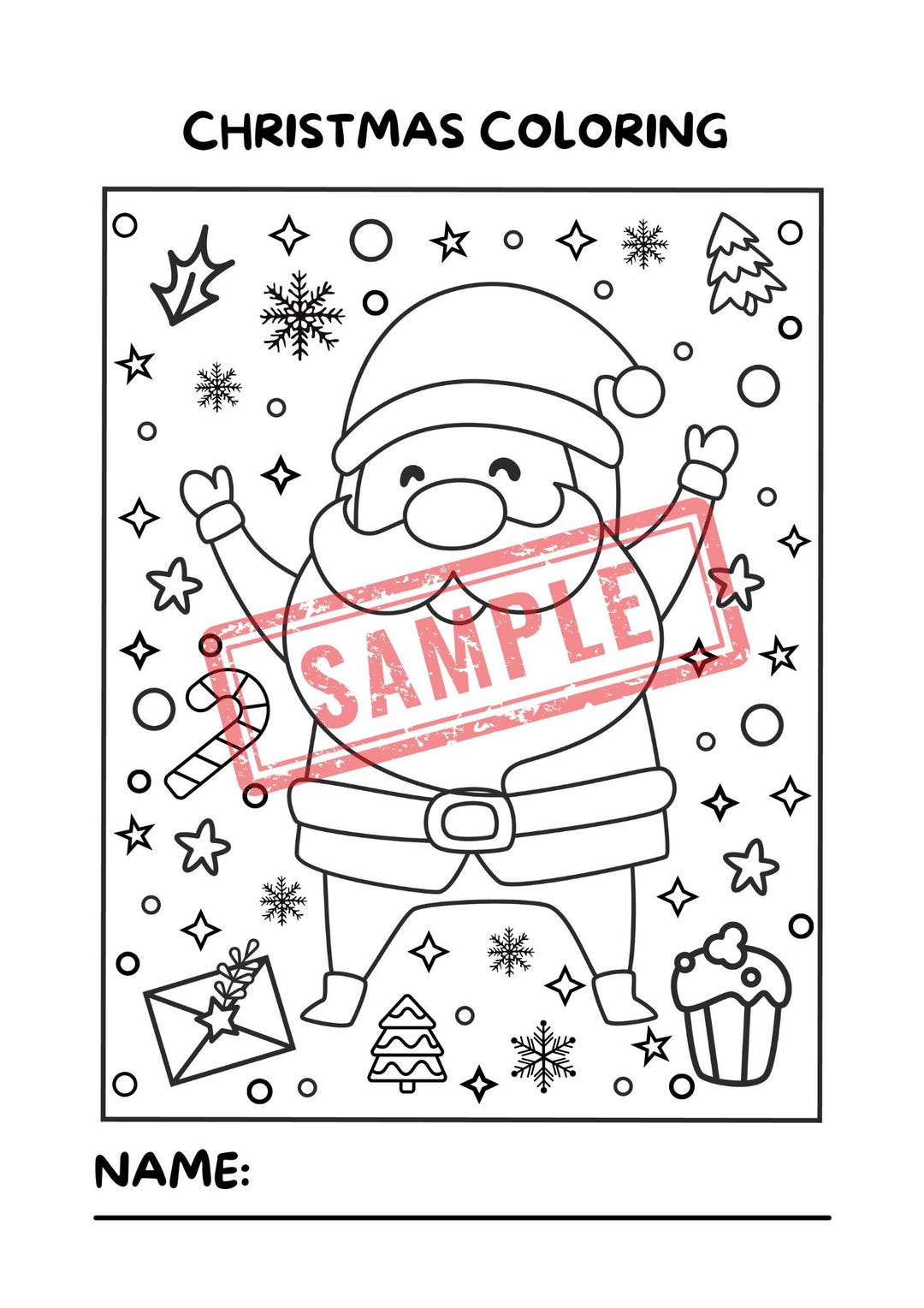 Printable A4 Christmas Holiday Coloring Page for Kids Preschool ...
