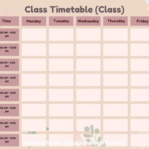 Aesthetic Pastel Timetable - Etsy