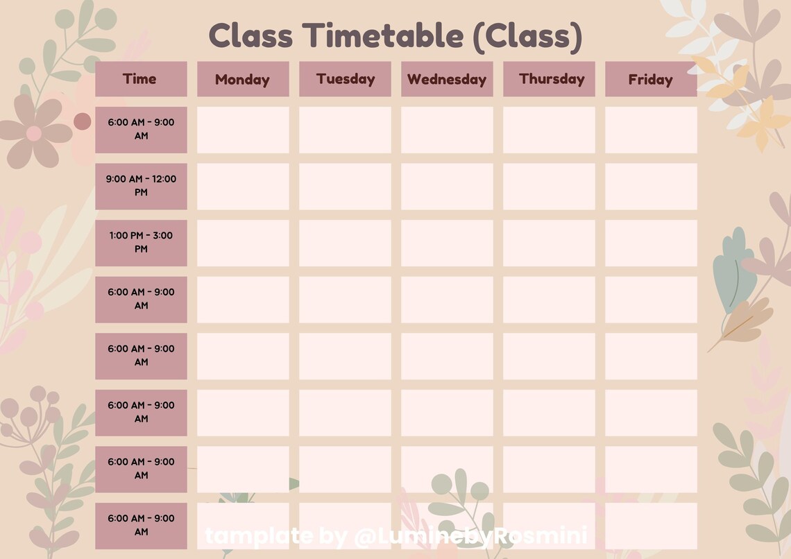 Aesthetic Pastel Timetable - Etsy