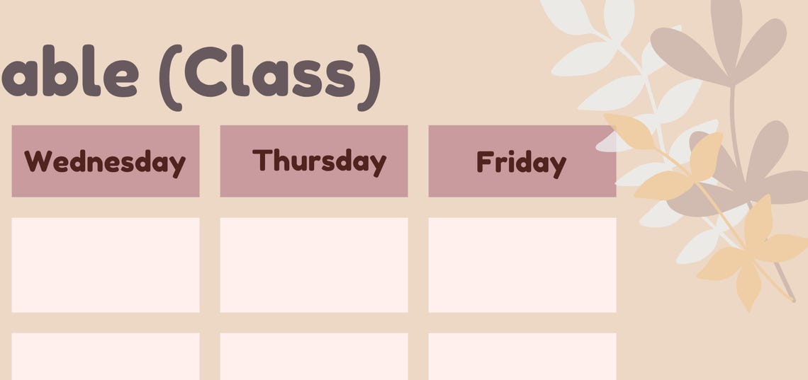 Aesthetic Pastel Timetable - Etsy