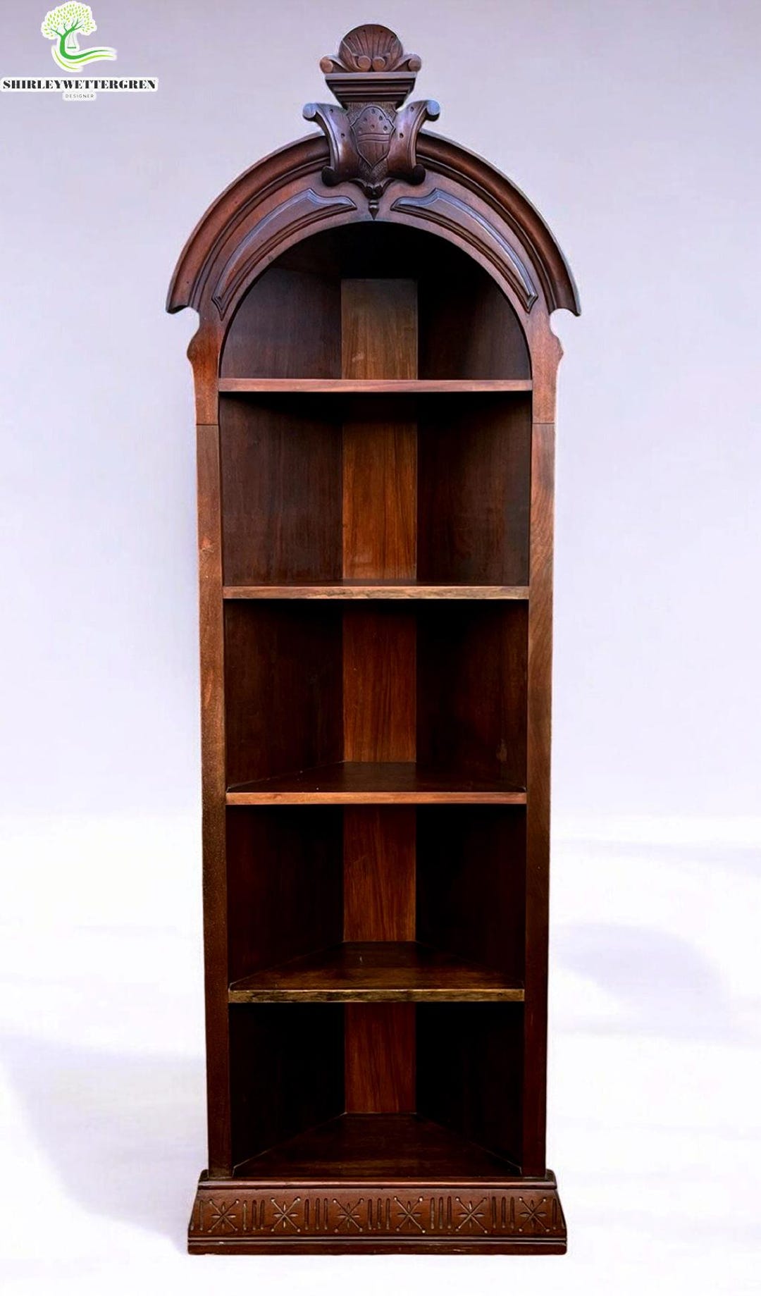 Vintage Arched Corner Cabinet, Intricately Hand-carved, Crafted From ...