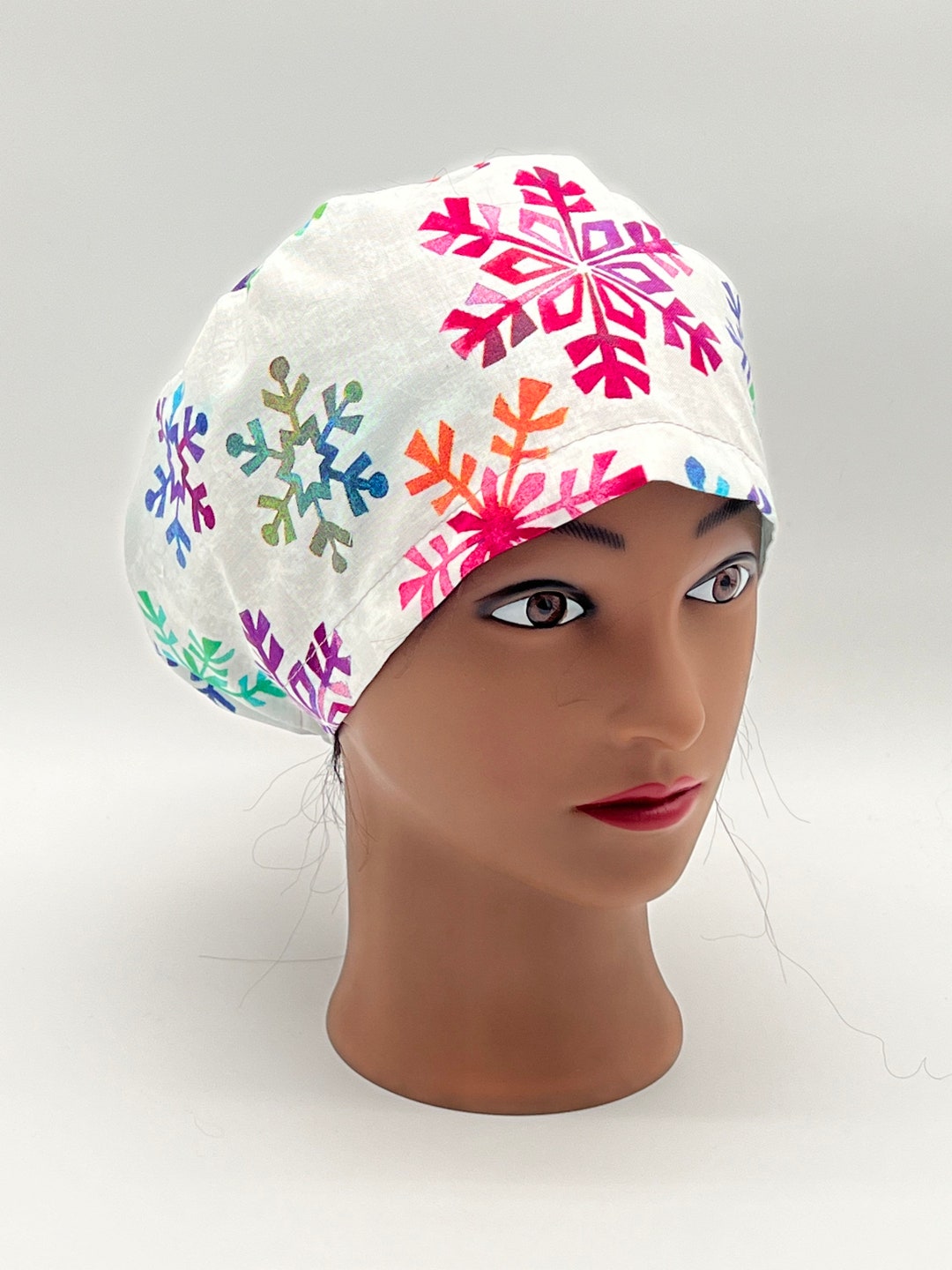 Womens Scrub Cap, Surgical Scrub Cap, Scrub Cap for Women, Snowflake ...