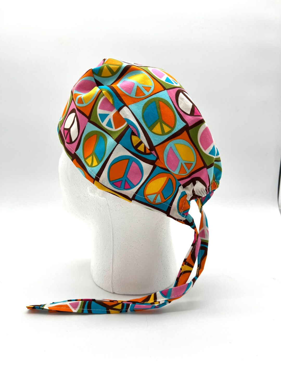 Peace Sign Scrub Cap, Hippy Scrub Cap, Surgical Cap, Four Styles - Etsy