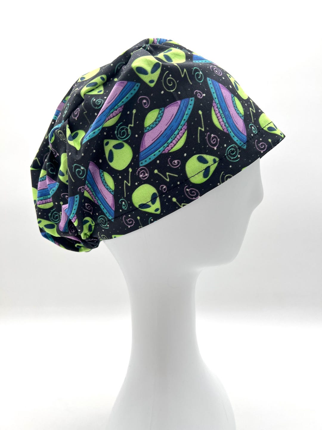Alien Spaceship Scrub Cap: Cotton Euro Style, Satin Lining Option - Etsy