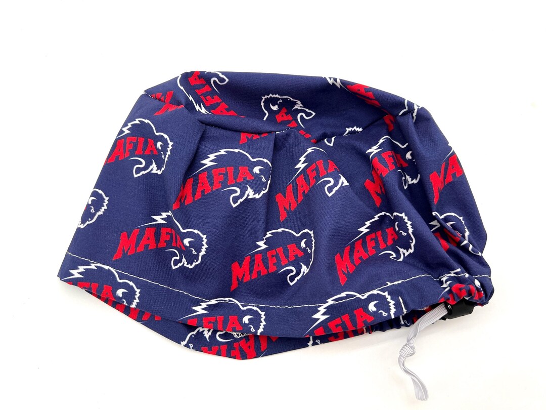 Buffalo Bills Mafia Scrub Cap, Bills Euro Scrub Cap, Satin Lining ...