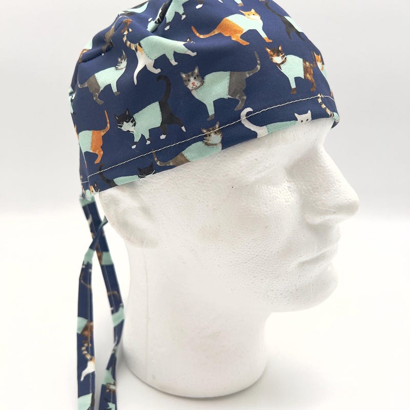 Cat Scrub Cap Funny - Etsy