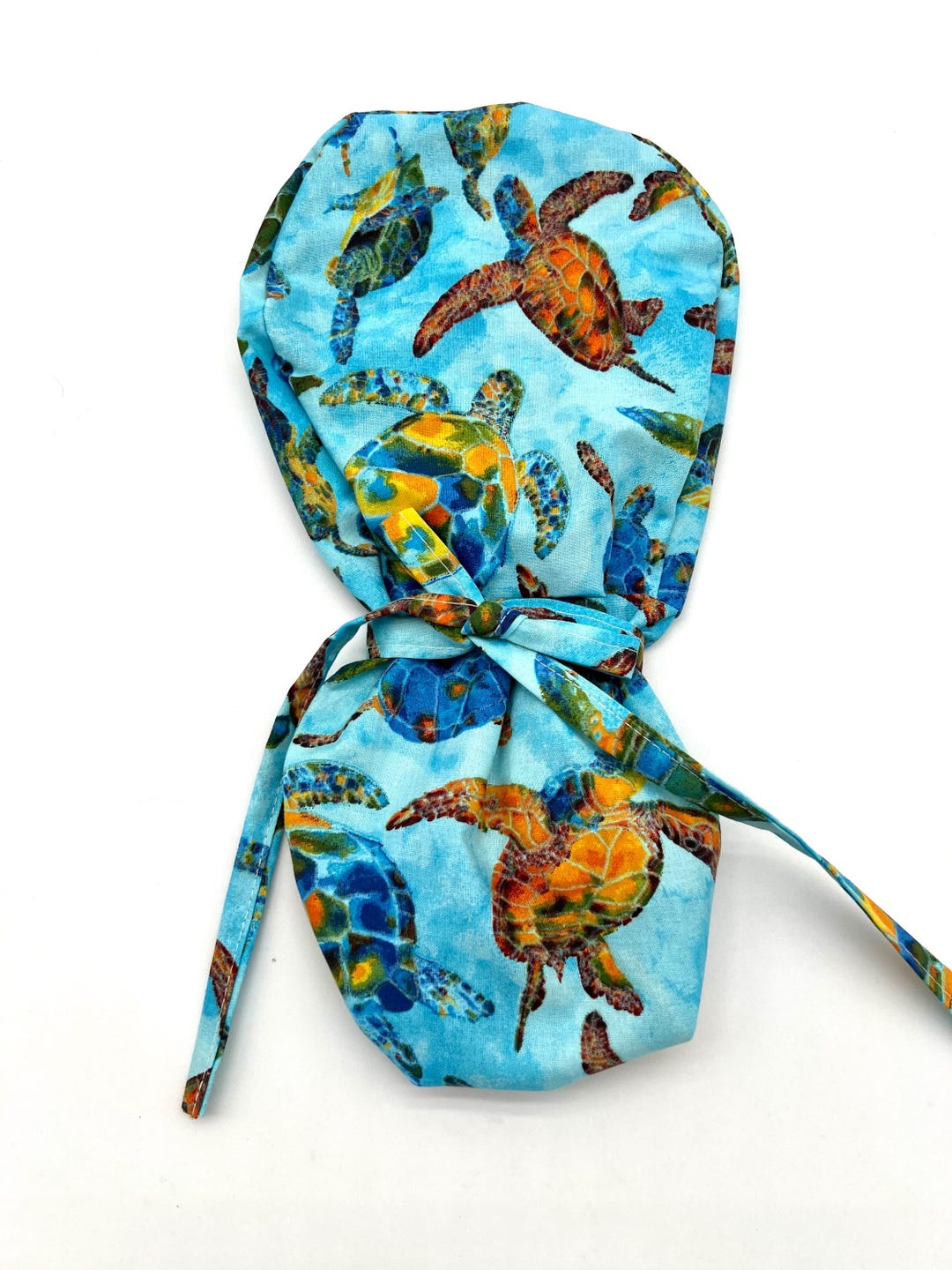 Ponytail Scrub Cap, Sea Turtle Scrub Cap, OR Cap, Satin Lining Option ...