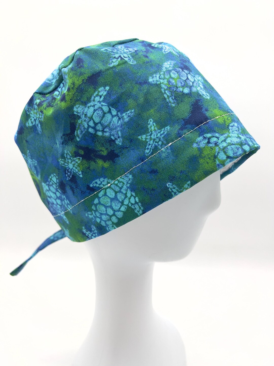 Sea Turtle Scrub Cap, Womens Scrub Cap, Deep Sea Snorkel Surgical Scrub ...
