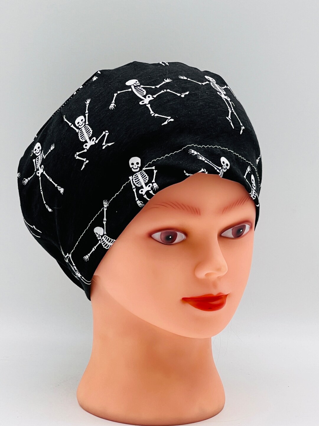 Skull Scrub Cap, Soft Knit Surgical Cap, Halloween Scrub Cap, Four ...