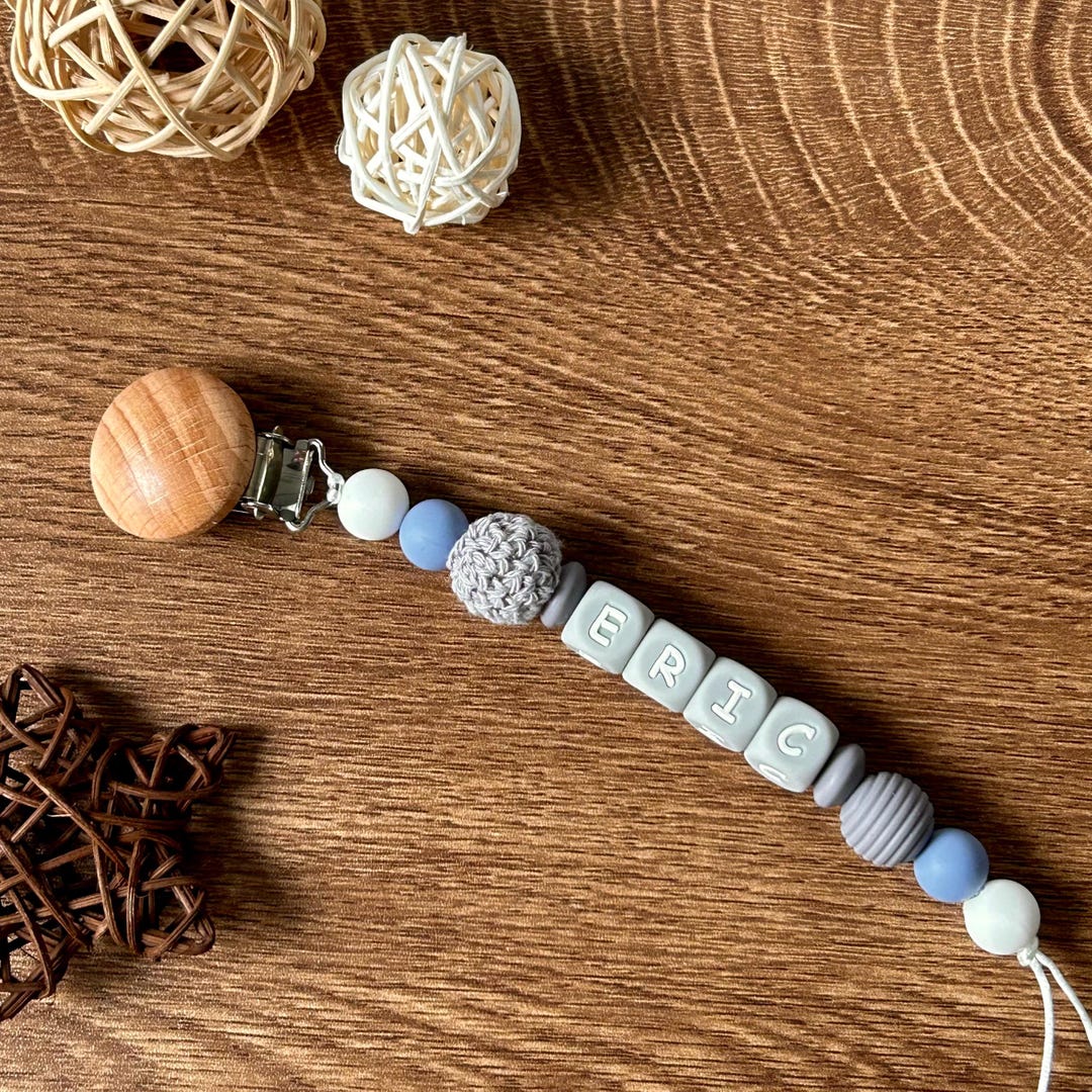 Personalized Pacifier Clip, Custom Dummy Clip, Pacifier Holder, Soother ...