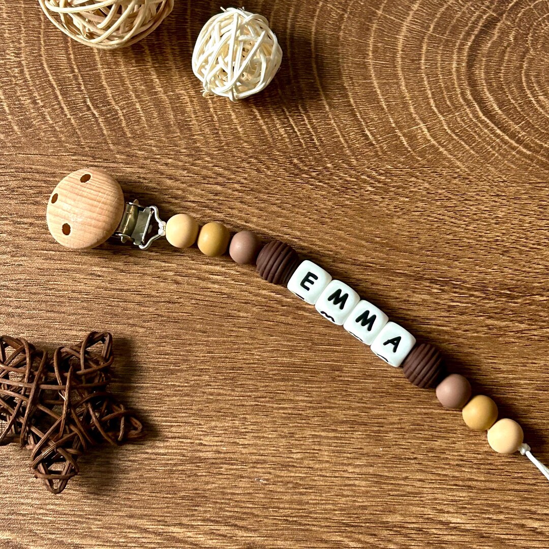 Personalized Pacifier Clip, Custom Dummy Clip, Pacifier Holder, Baby ...