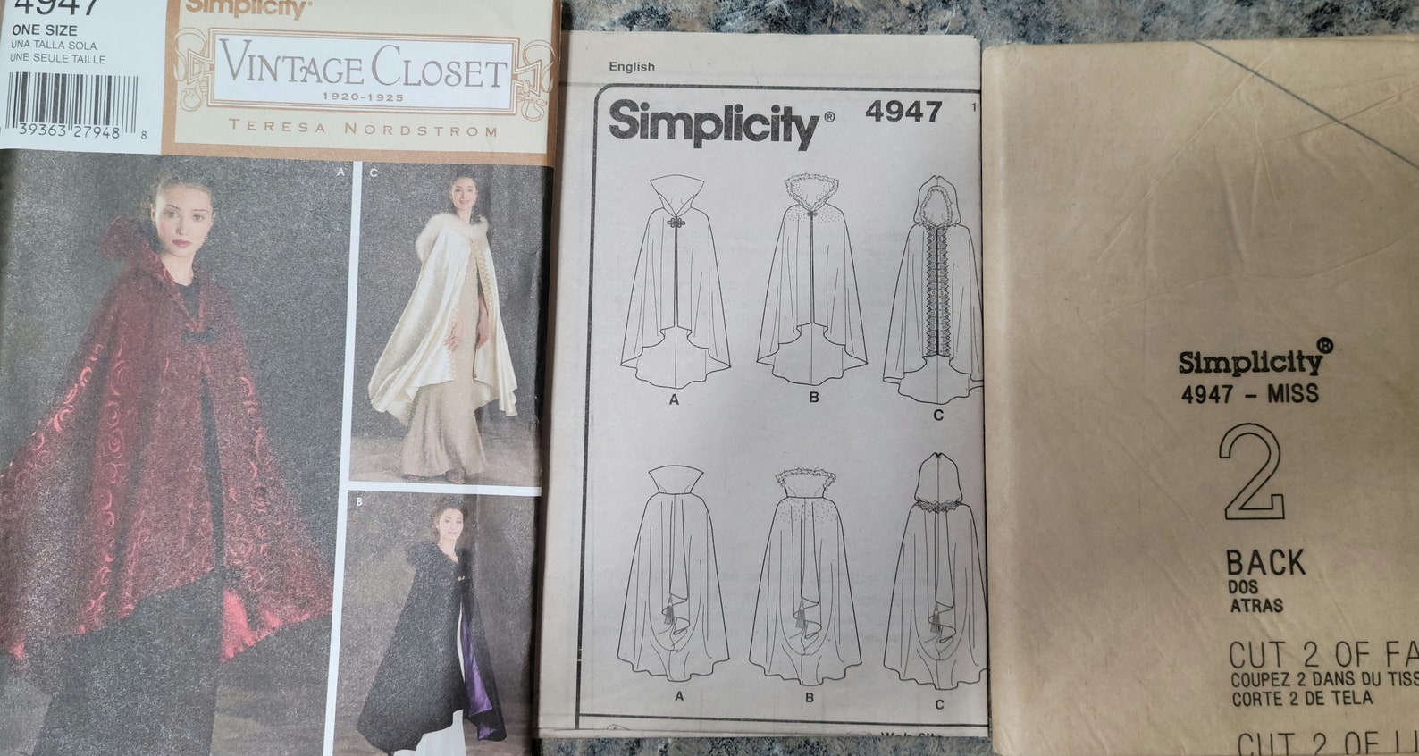 Simplicity 4947 Glamourous Cape in One Size, Beautifully Vintage Styled ...