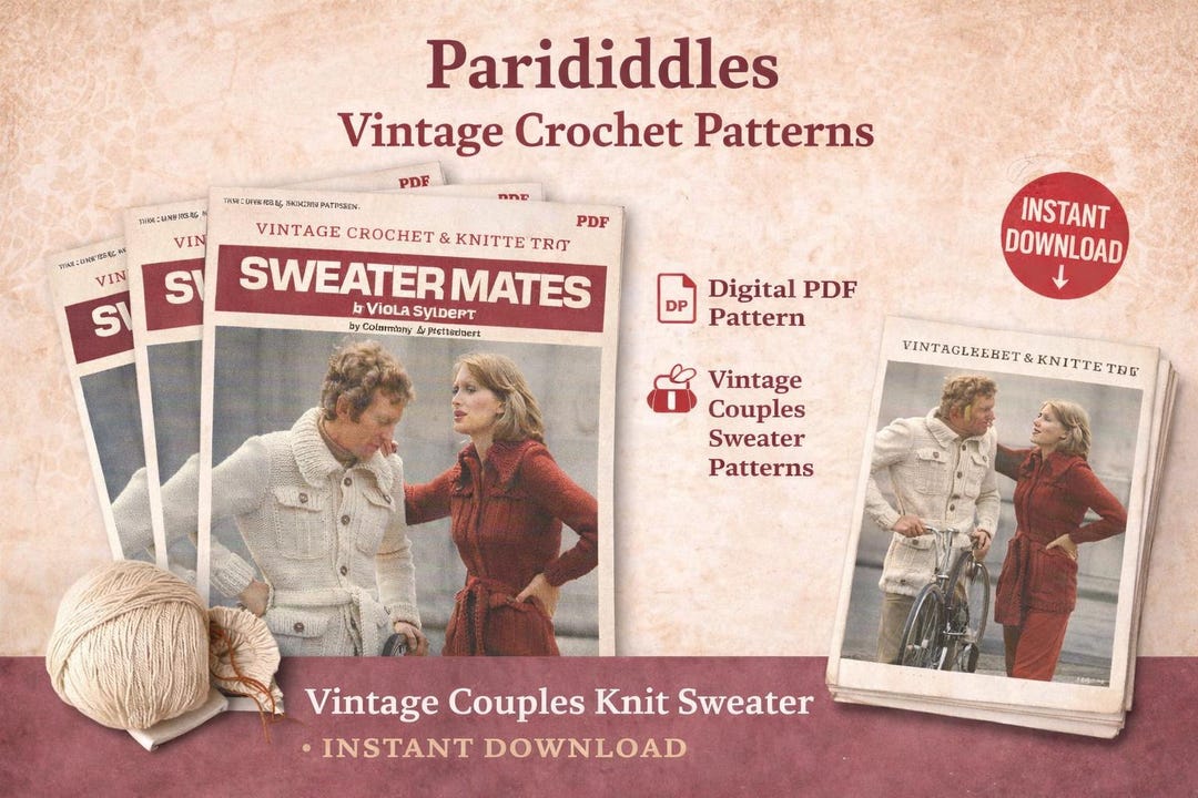 Vintage Couples Sweater Knitting Pattern PDF – Matching His and Hers ...