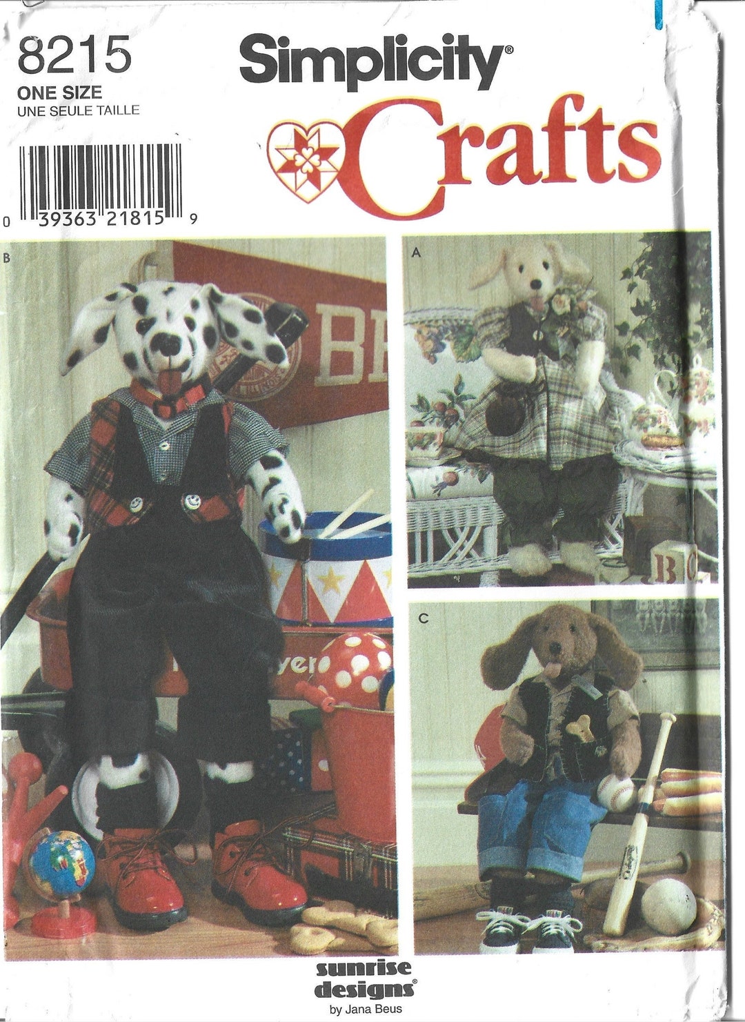 Vintage 1998 Simplicity Pattern 8215 Sunrise Designs by Jana Beus 30inch Dog and Clothes - Etsy