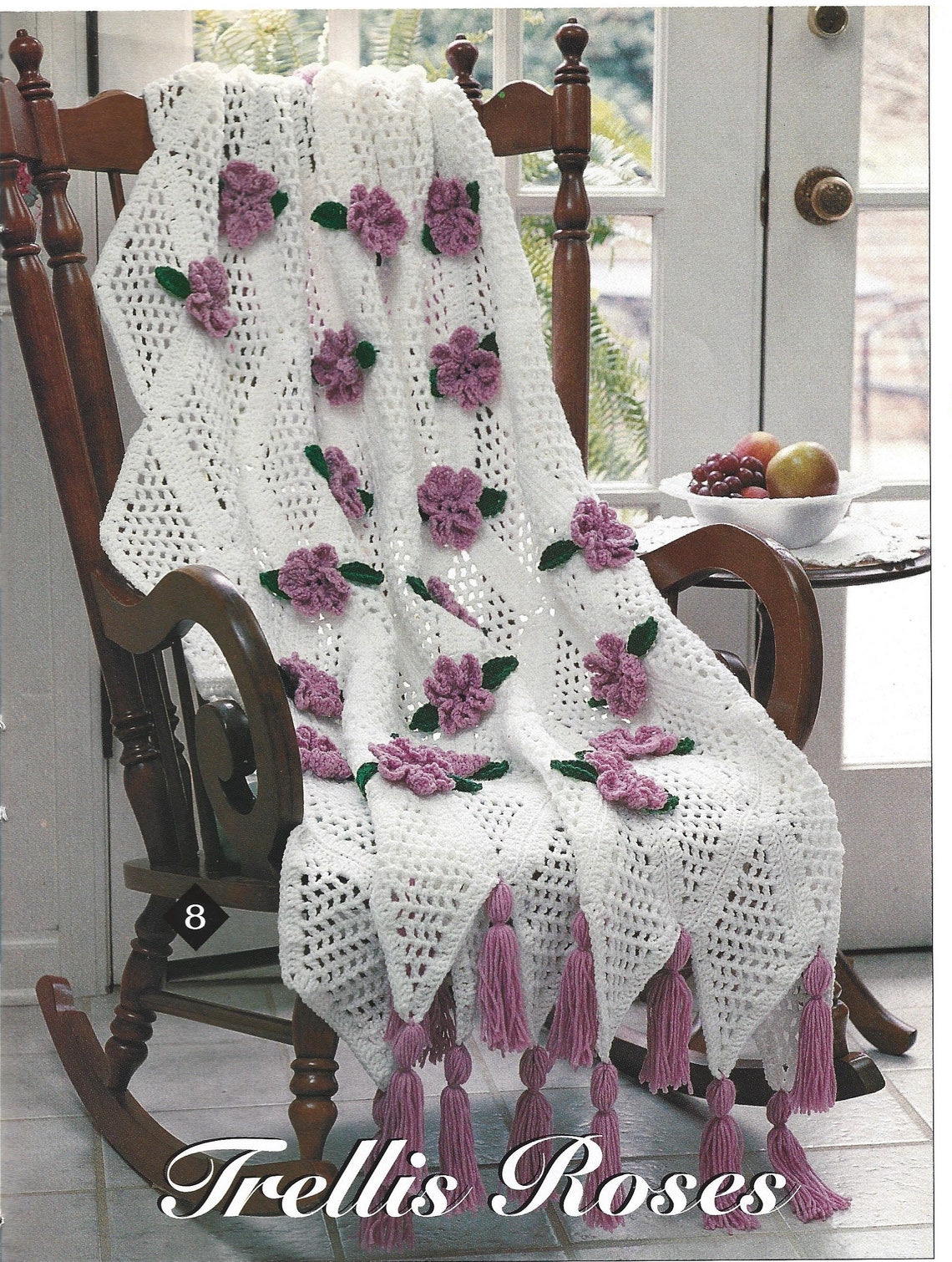Vintage Crochet Trellis Roses Afghan Digital Pattern - Etsy