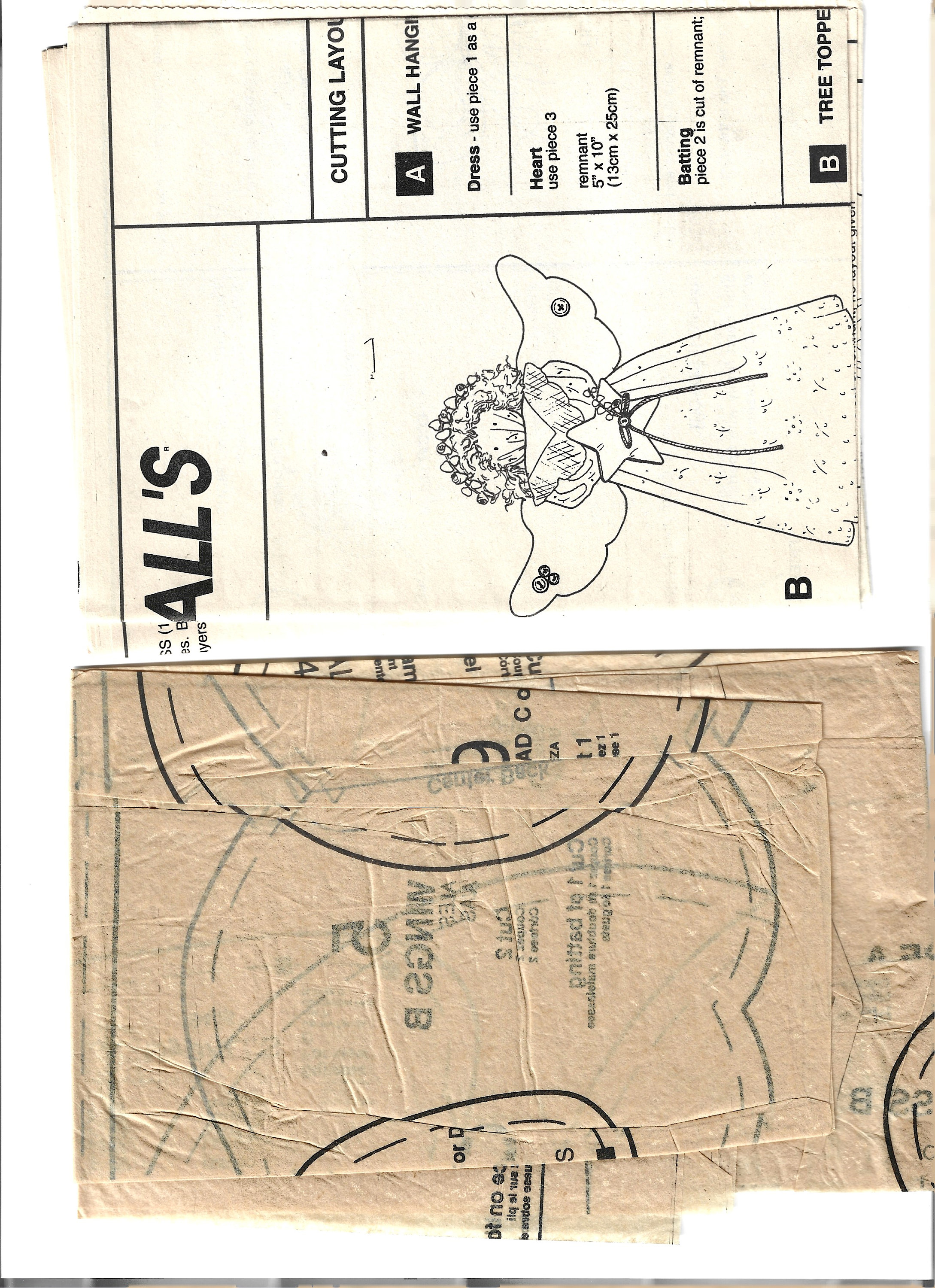 Vintage 1998 Mccall's Christmas Country Angel Garland and Ornaments ...