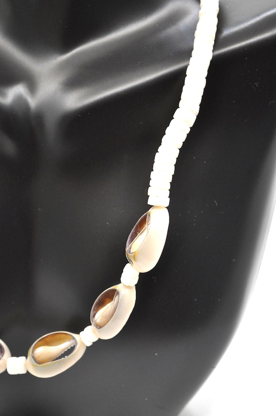 Vintage White Puka and Cowrie Shell Unisex Boho Beach Necklace | Etsy